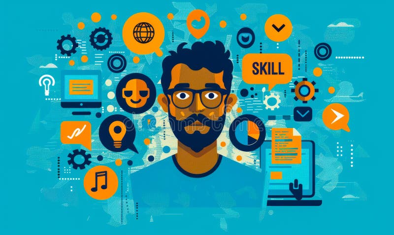 Professional Worker Updates Skillset and Knowledge by Online Resources ...