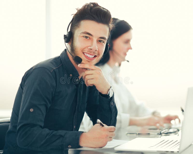 Professional Workers Call Center in the Workplace Stock Image - Image ...