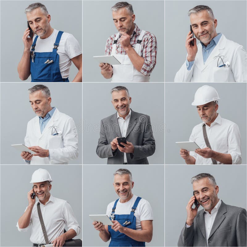 Professional Workers Collage Stock Photo - Image of expertise, call ...