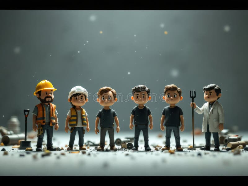 Professional Workers Standing Together Showing Their Tools and ...