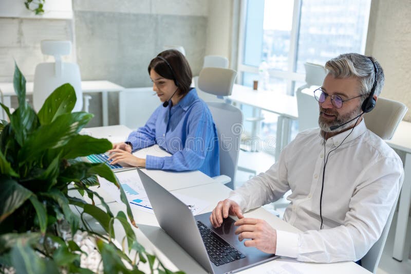 Professional Working in a Data Center and Looking Involved Stock Image ...