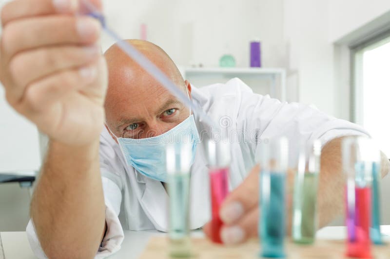 Professional Working with Laboratory Glassware Stock Image - Image of ...