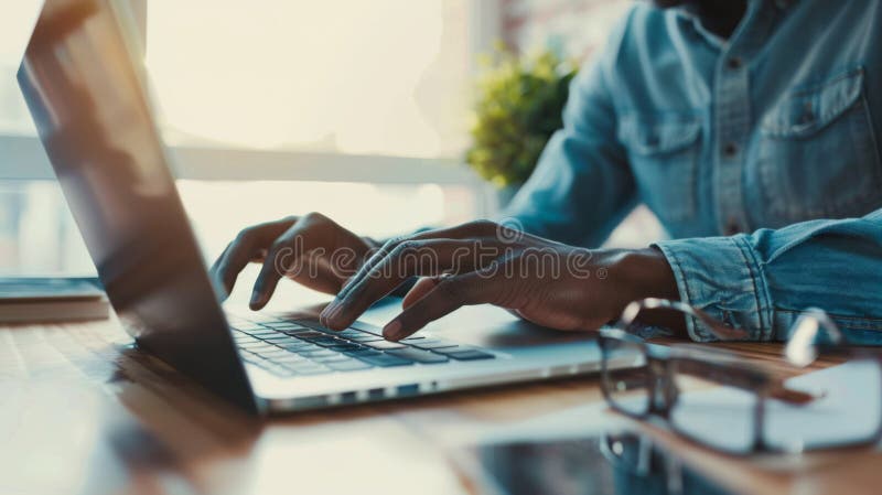 A Professional Working on Laptop.AI Generated Image Stock Photo - Image ...