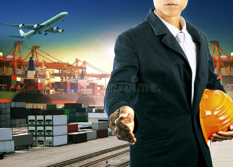 Professional Working Man in Freight Import Export Logistic Ind Stock ...