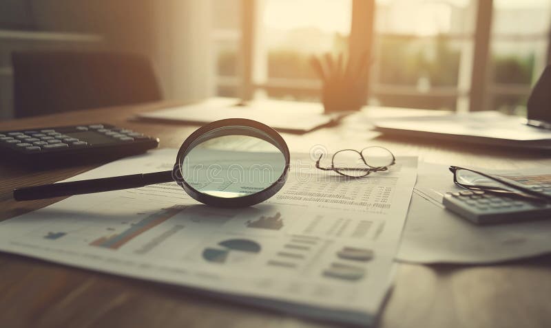 A Professional Workspace Setup Featuring Financial Documents, Tax ...