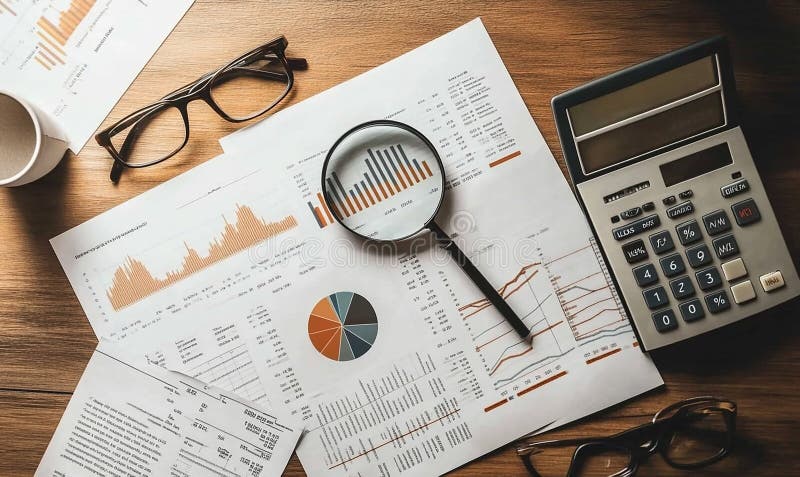 A Professional Workspace Setup Featuring Financial Documents, Tax ...