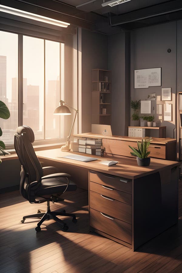 Professional workspace stock illustration. Illustration of building ...