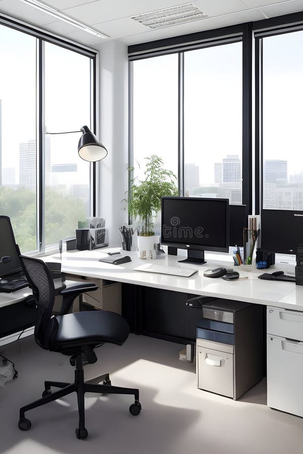 Professional workspace stock illustration. Illustration of office ...