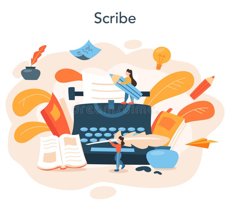 Professional Writer or Journalist Concept Illustration. Idea of ...