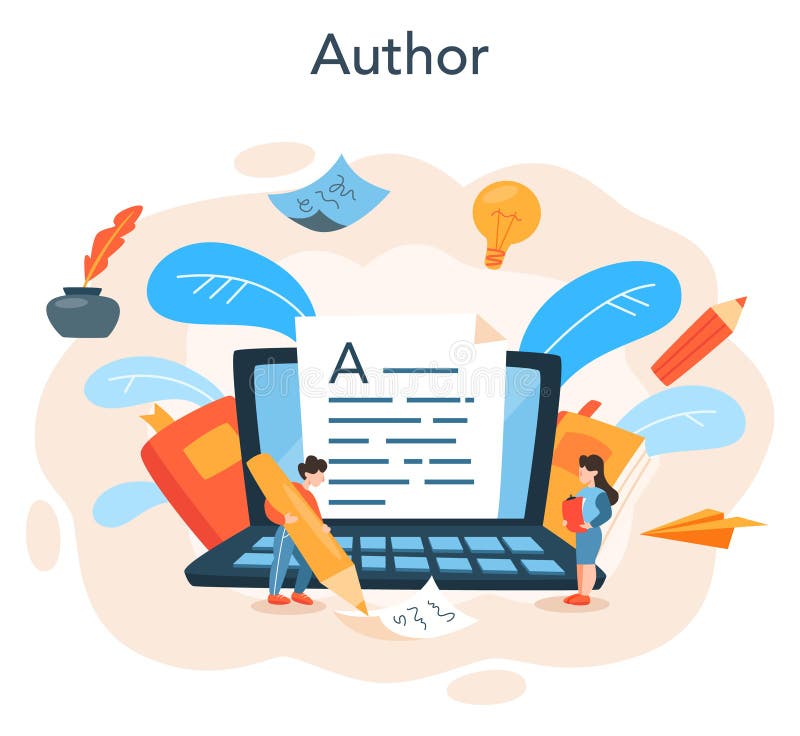 Professional Writer or Journalist Concept Illustration. Idea of ...