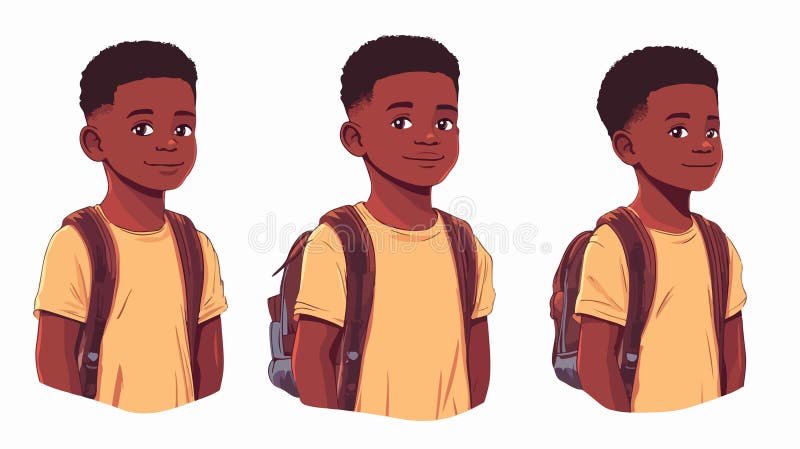 Professional Young Black Boys Modeling Vector Isolated Stock Vector ...
