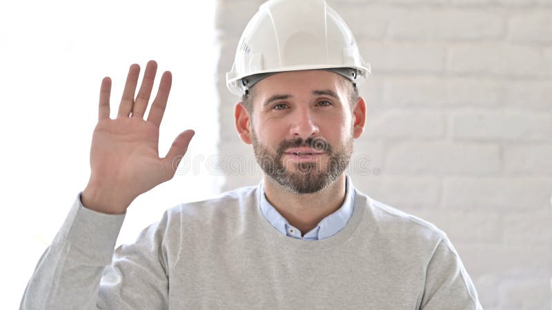 Waving Engineer stock photo. Image of greasy, person - 43218464