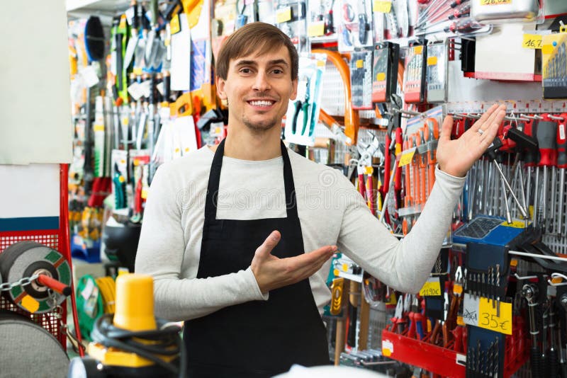Professional Young Salesman Working and Smiling Stock Photo - Image of ...