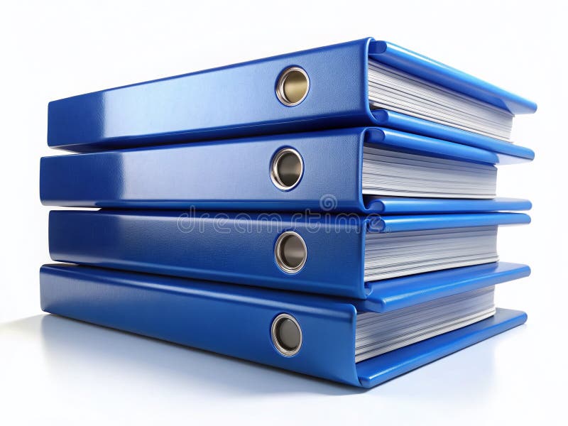 ProfessionalGrade Blue Binder Stack on Transparent Background a ...