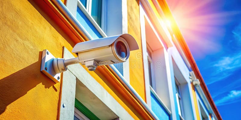 ProfessionalGrade Security Camera Image of a Modern Building Facade ...