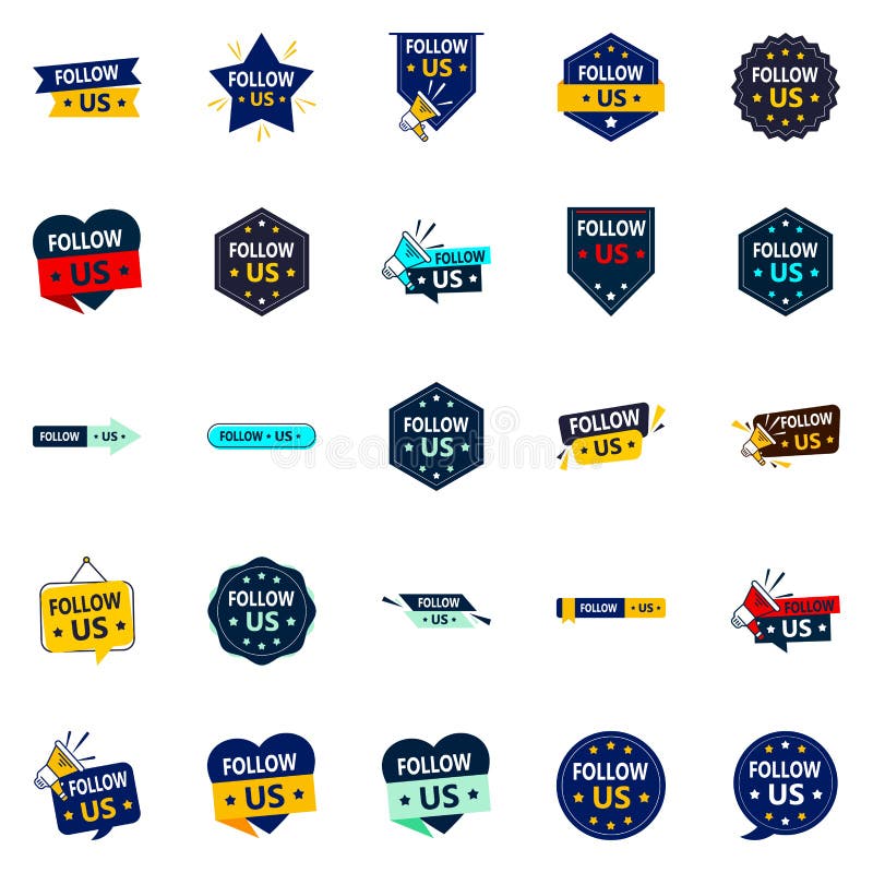 20 Professionally Designed Follow Us Graphic Elements for Instagram and ...