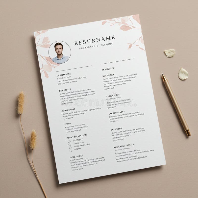 A Professionally Designed Resume Features a Portrait of a Man in a ...