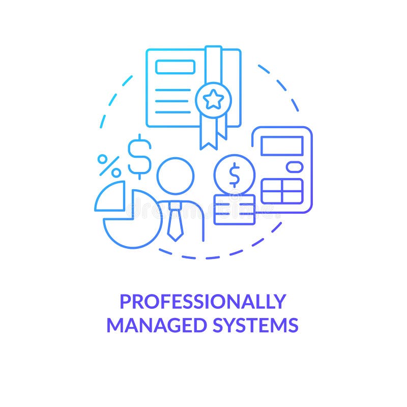 Professionally Managed Systems Blue Gradient Concept Icon Stock Vector ... Professionally Managed Systems Blue Gradient Concept Icon Stock Vector ...
