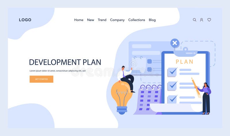 Professionals Analyze a Detailed Development Plan Stock Vector ...