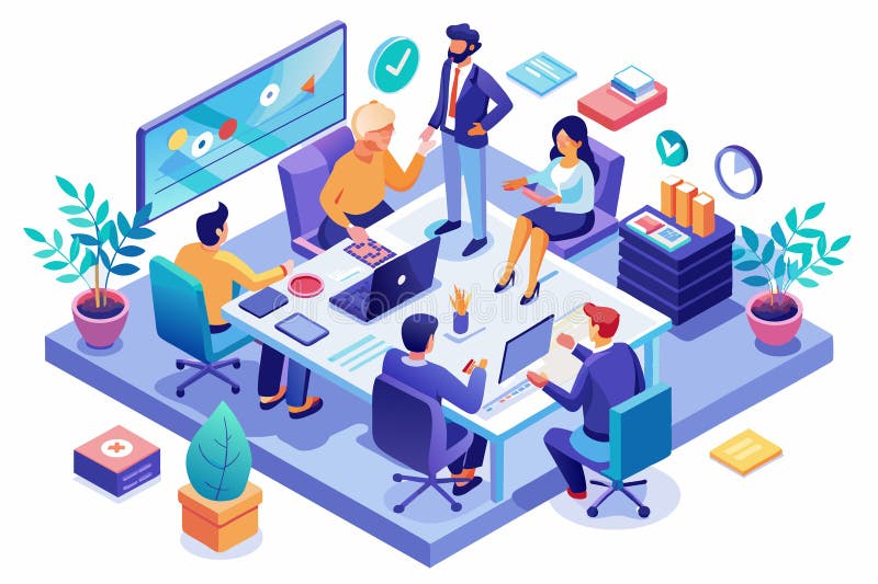 Professionals Collaborate Around a Table, Discussing Customizable ... Professionals Collaborate Around a Table, Discussing Customizable ...