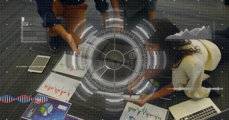 Professionals Collaborating on Business Data Analysis, Pointing Charts ...