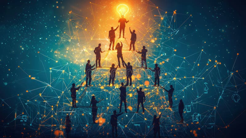 Professionals Collaborating in a Human Pyramid Structure Stock ...