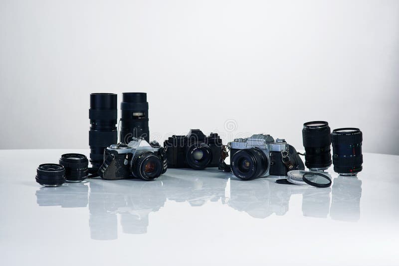 The Professionals Collection. Studio Shot of Various Cameras and Their ...