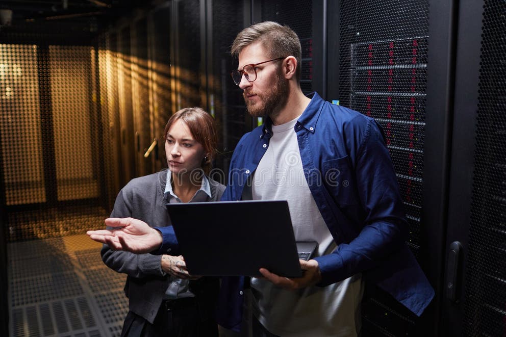 It Professionals Discussing Server Infrastructure Details Stock Image ...