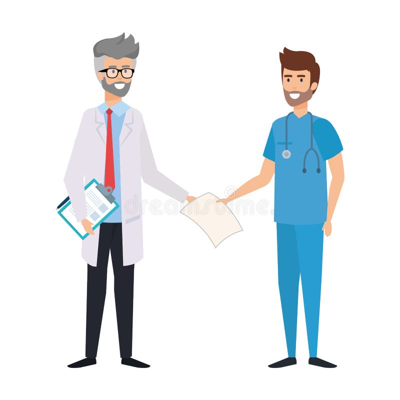 Professionals Doctor and Surgeon Characters Stock Vector - Illustration ...