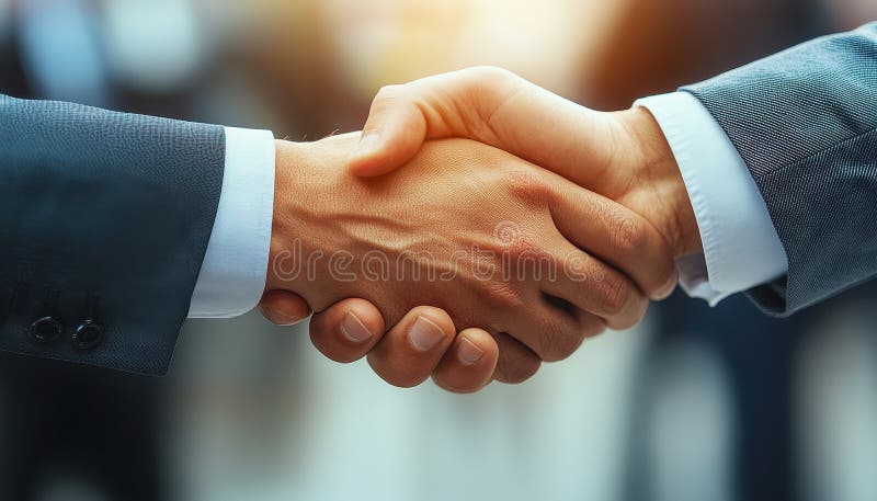 Professionals Engage in a Firm Handshake at a Business Event in a ...