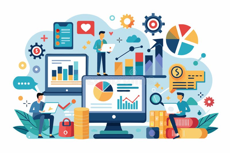 Professionals Engaged in Business Analytics, Utilizing Computers To ...