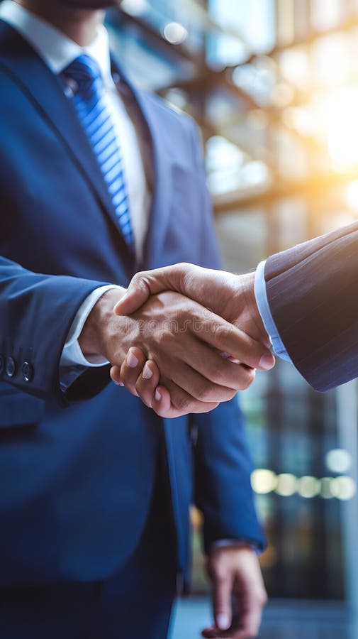 Professionals Handshake Symbolizes Partnership in a Formal Setting ...