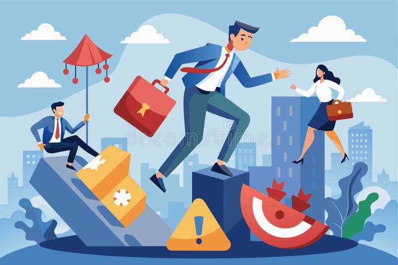 Professionals Navigate Risks in Business, Showcasing Strategies through ...