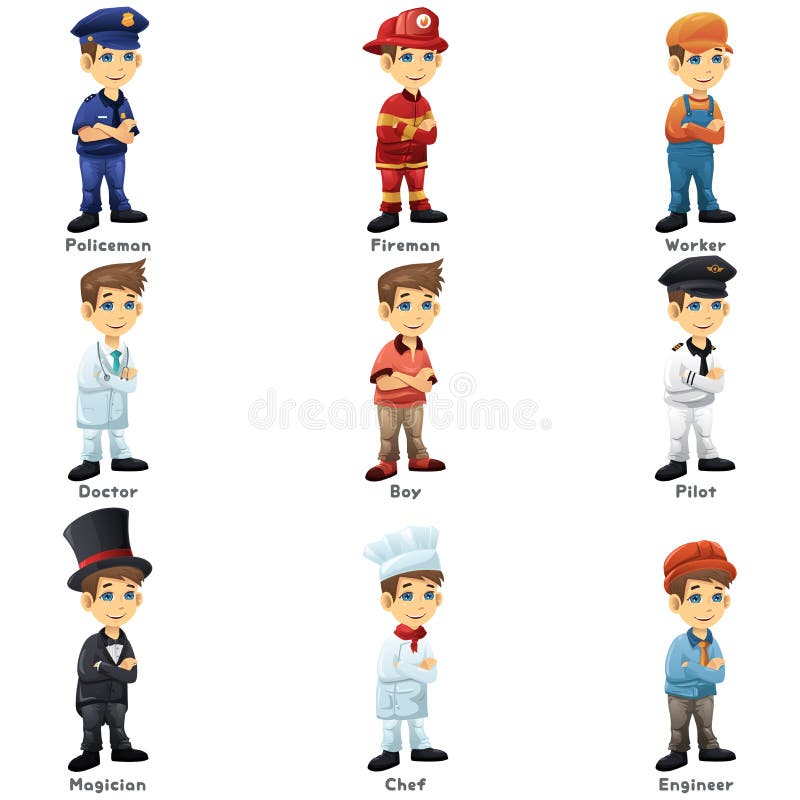 Types of Worker stock vector. Illustration of suitcase - 6839819