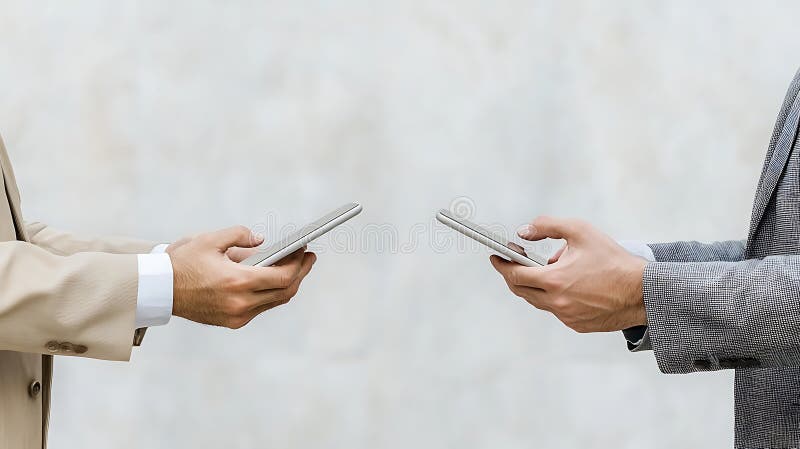 Professionals Using Tablets in Corporate Environment Stock Illustration ...