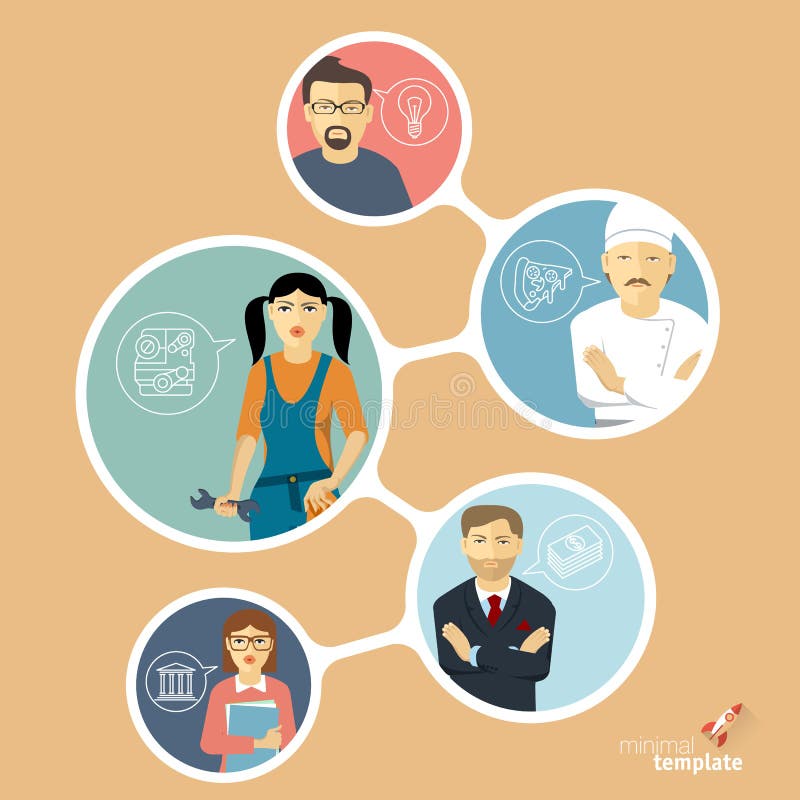 Professionals. Vector Mock Up. Stock Vector - Illustration of market ...