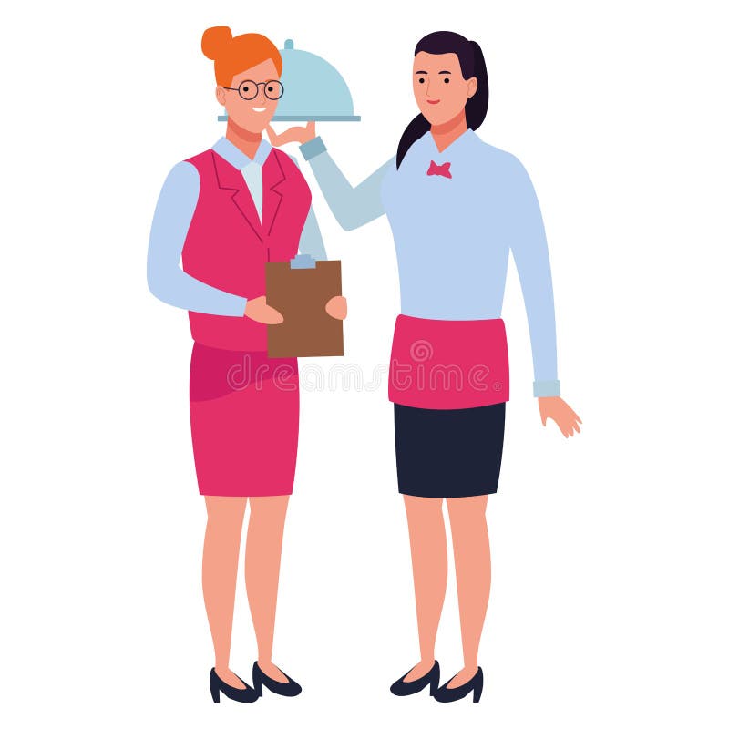 Professionals Workers Couple Smiling Cartoons Stock Vector ...