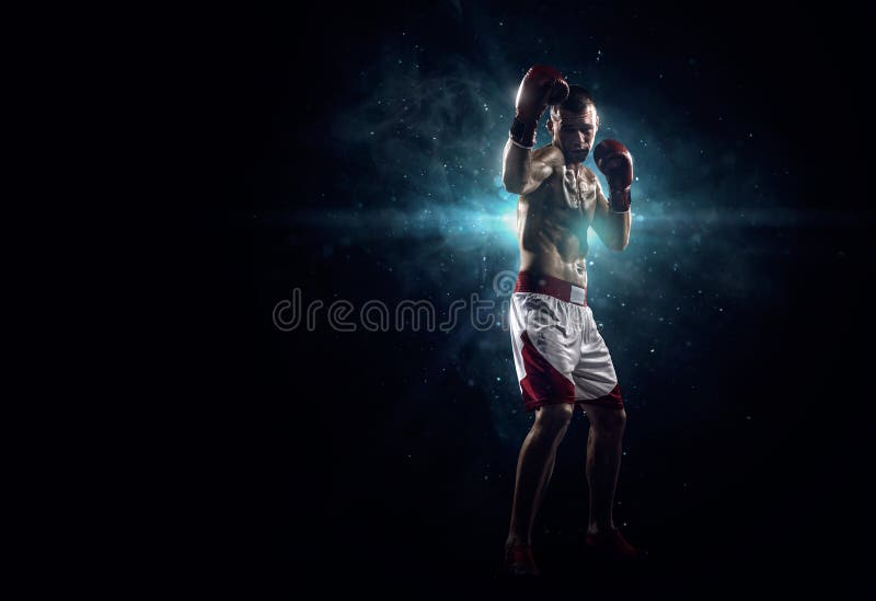 Boxing 01 stock photo. Image of sparring, dark, position - 16054946