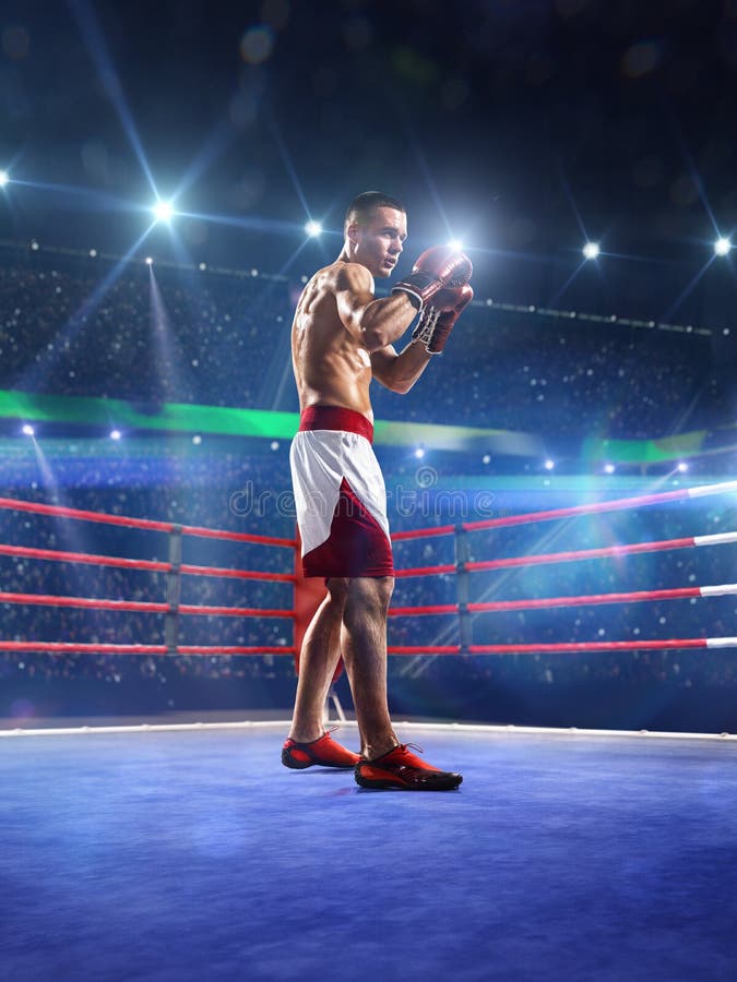 Professionl Boxer is Standing on the Ring Stock Photo - Image of ...