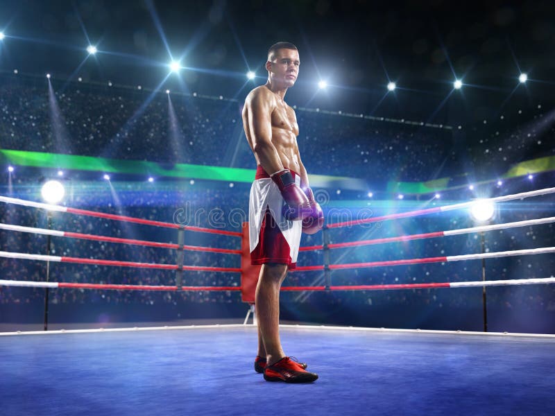 Professionl Boxer is Standing on the Ring Stock Photo - Image of power ...