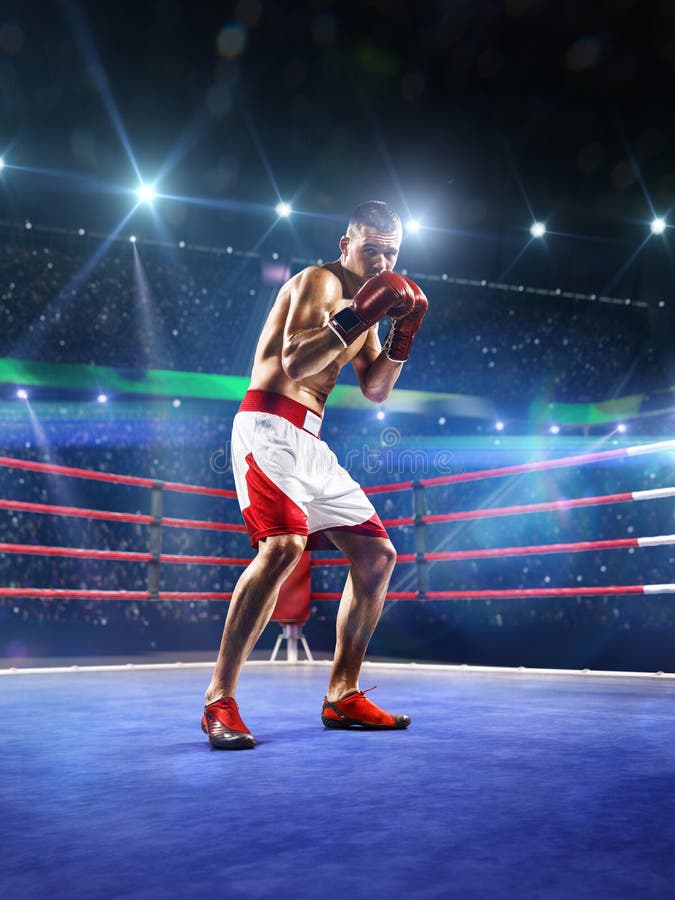 Professional Boxer is Training on the Grand Arena Stock Image - Image ...