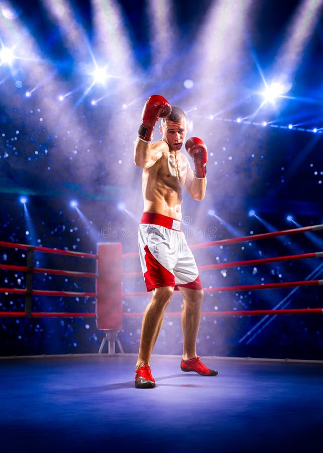 Professionl Boxer is Standing on the Ring Stock Photo - Image of couple ...