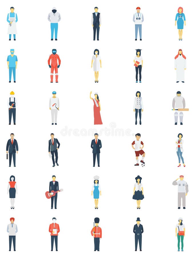 Professions Colored Vector Icons Set Which Can Be Easily Modified or ...