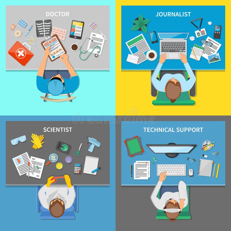 Modern Professions Isometric Stock Illustration - Illustration of ...