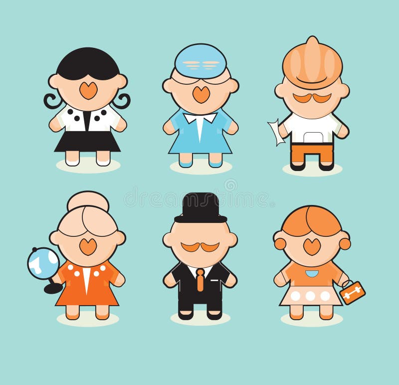 Professions icons set stock illustration. Illustration of businesswoman ...