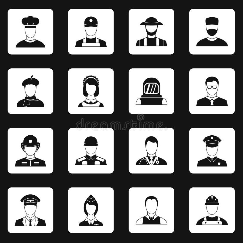 Professions Icons Black White Stock Illustrations – 212 Professions ...