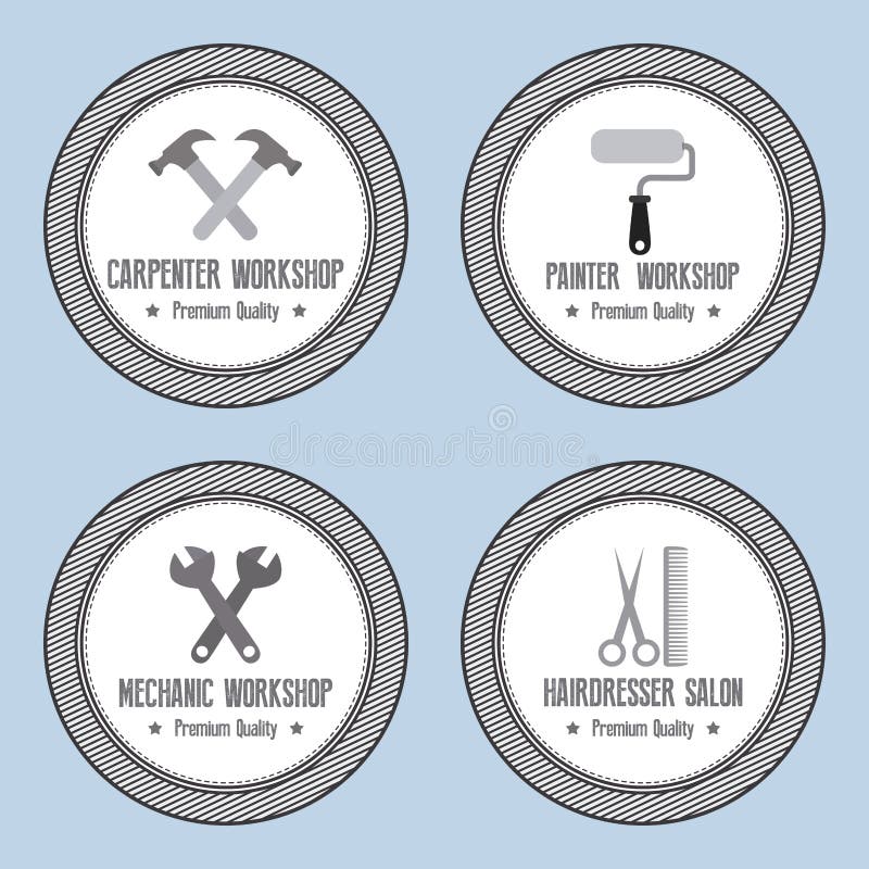 Professions Labels stock vector. Illustration of vector - 62554247
