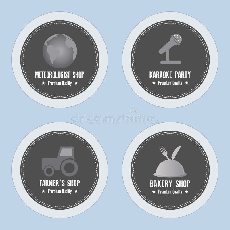 Professions Labels stock vector. Illustration of badge - 62554641