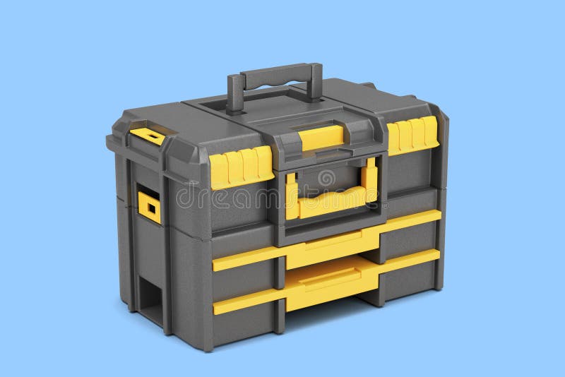 Professionsl Big Tools Case 3d Render on Blue Background Stock ...
