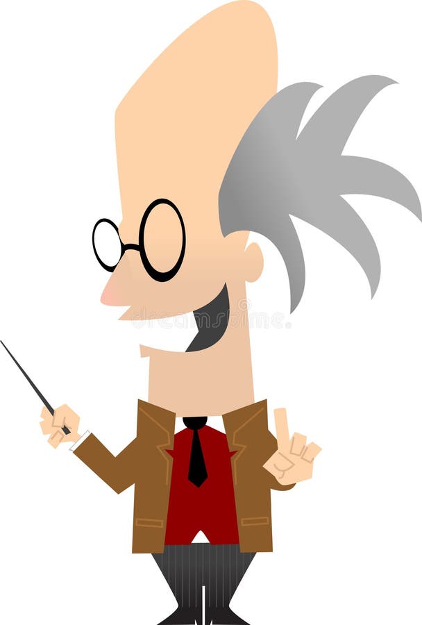 Professor holding a chalk. stock illustration. Illustration of ...